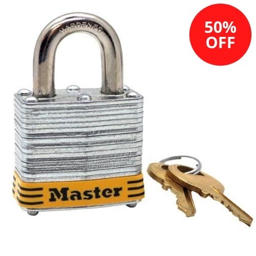 Master Lock 3YLW-E113-M10 Laminated Steel Padlock 1-9/16in (40mm) Wide ...