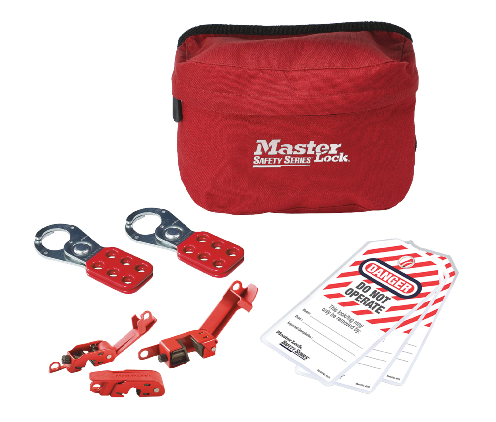 Master Lock S1010EBAS Lockout Pouch with Basic Electrical Device Assor ...